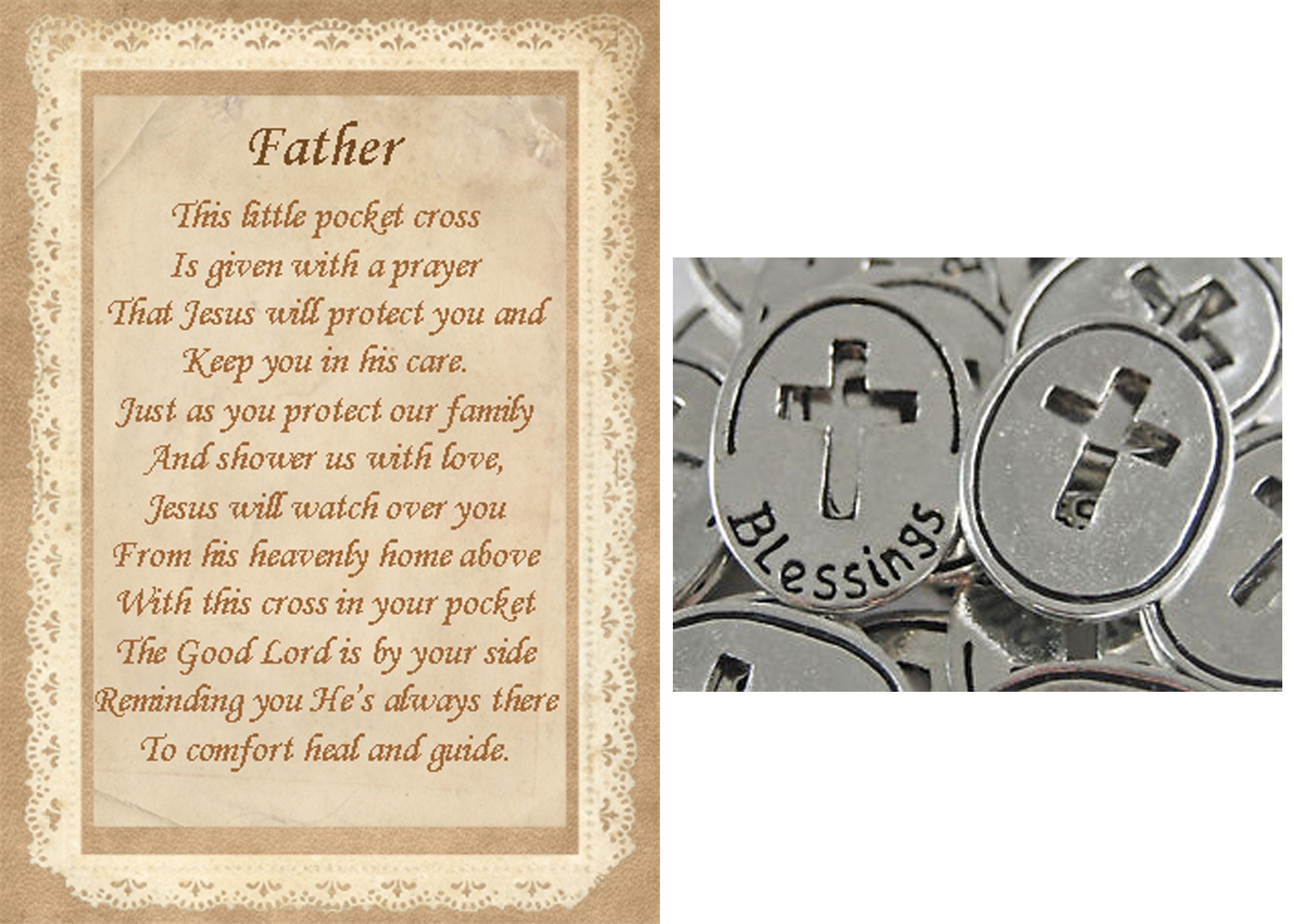 Father- Cross in Your Pocket - Etsy
