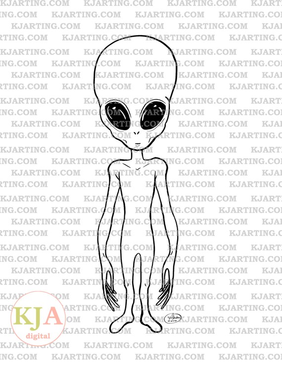 Alien line_art Printable_00233 Kjarting - Etsy