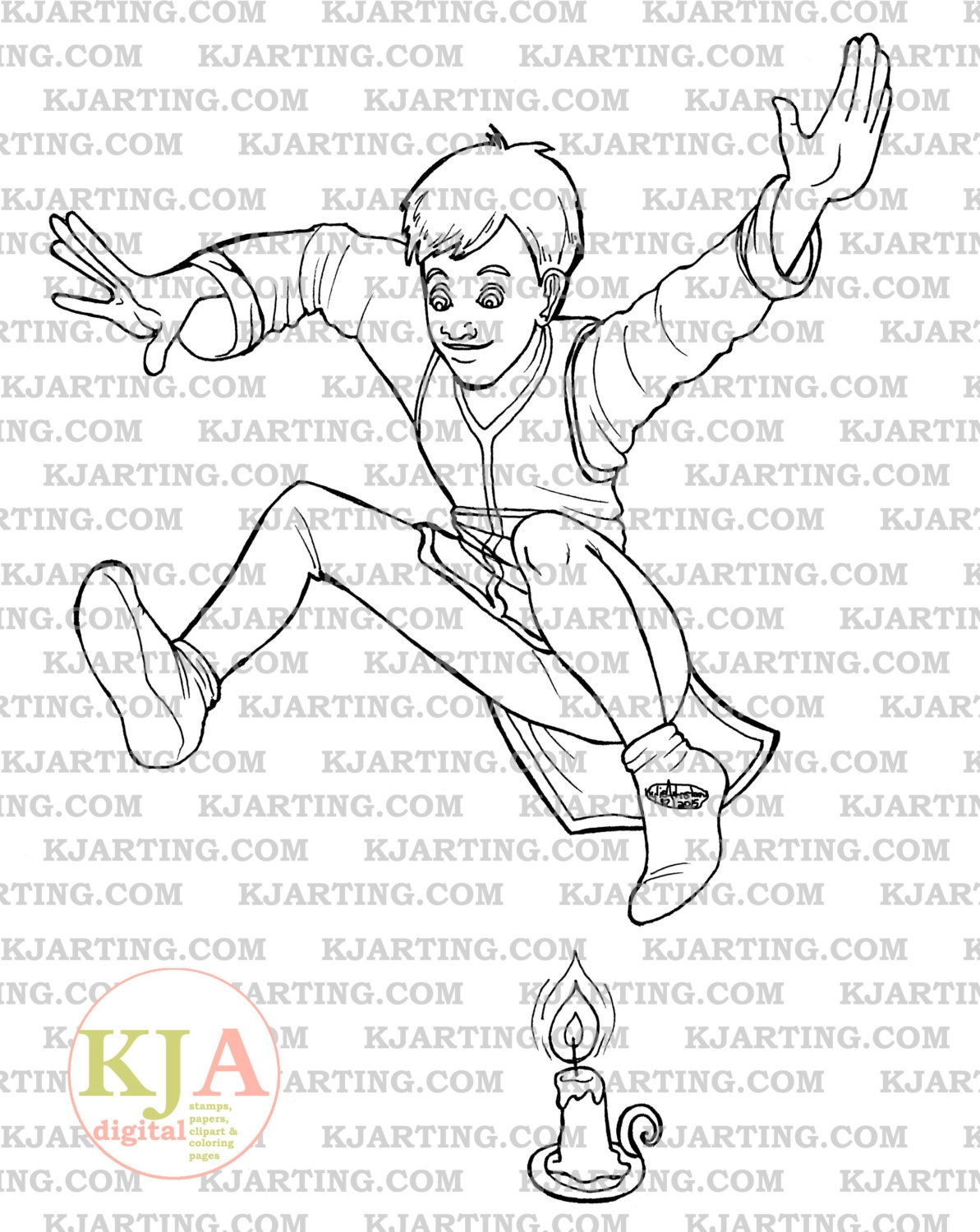 Jack Be Nimble Nursery Rhyme Coloring Pages