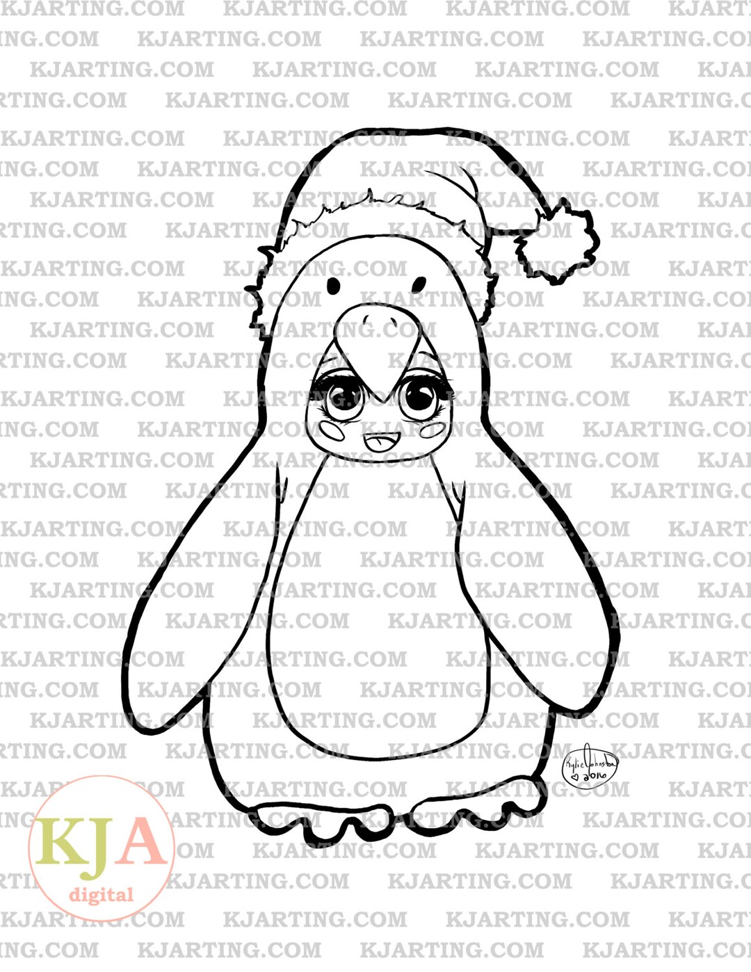 Chibi Penguin line_art Printable_00231 Kjarting - Etsy