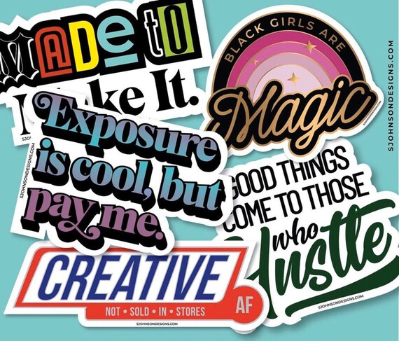 Vinyl Sticker Creative AF Laptop Sticker Sticker Pack | Etsy