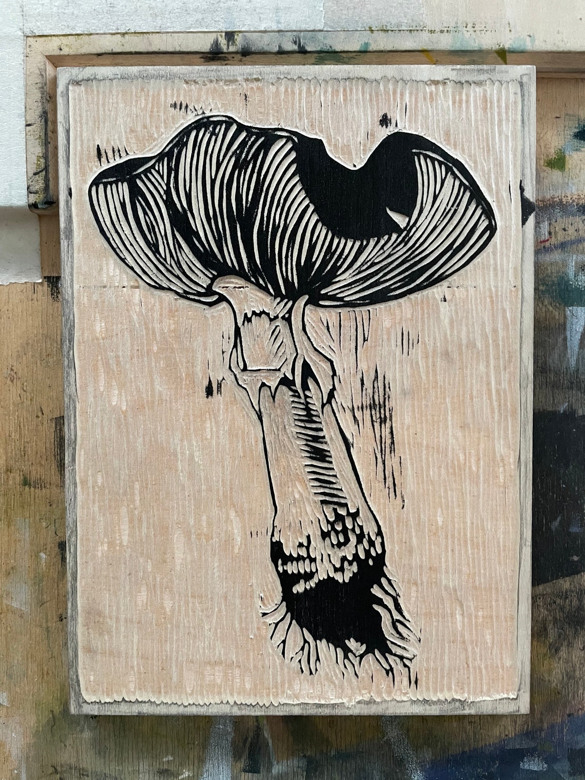 Mushroom Woodblock Print: Sylvia Plath Poem Inspired Art - Etsy