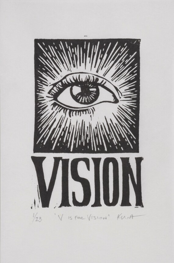 V is for Vision Limited Edition Linocut Print From the Alport | Etsy