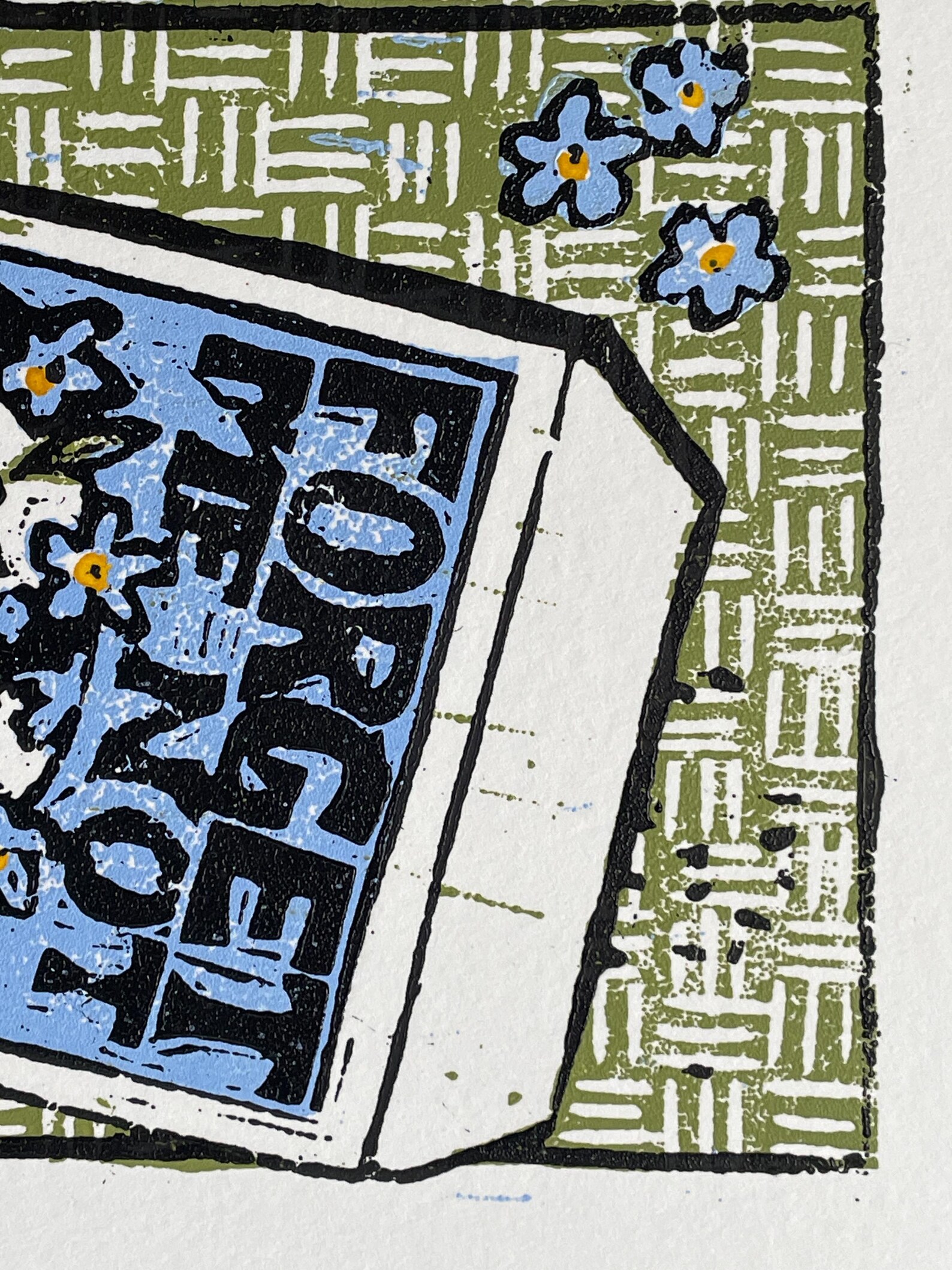 Forget Me Not Seed Packet Wood Block Print:limited Edition Hand Carved ...