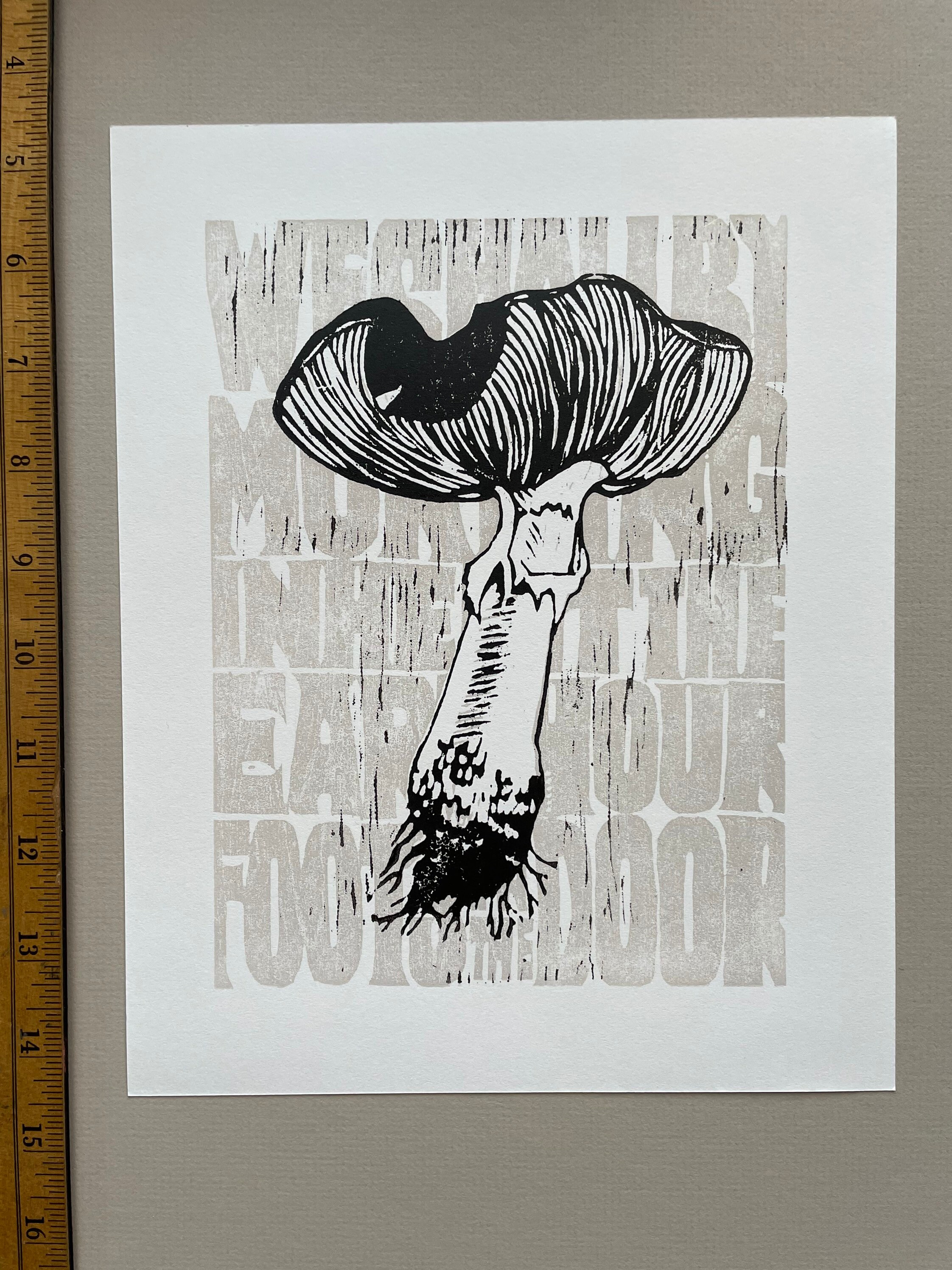 Mushroom Woodblock Print: Sylvia Plath Poem Inspired Art - Etsy