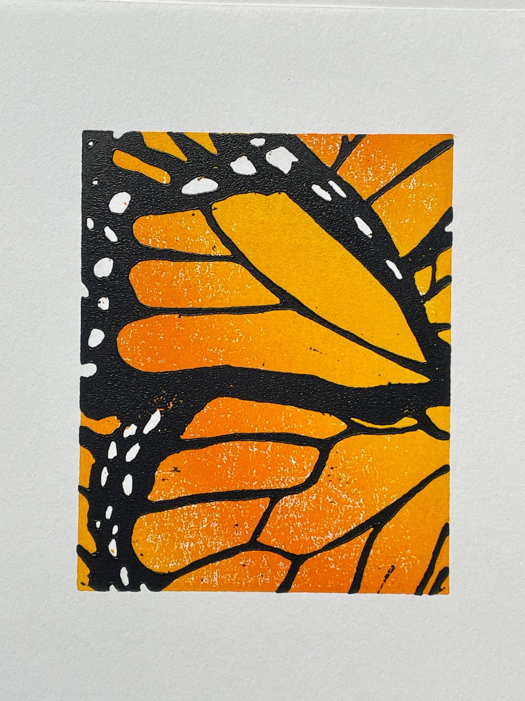 Monarch Butterfly Wings Woodblock Print, Original Design Limited ...
