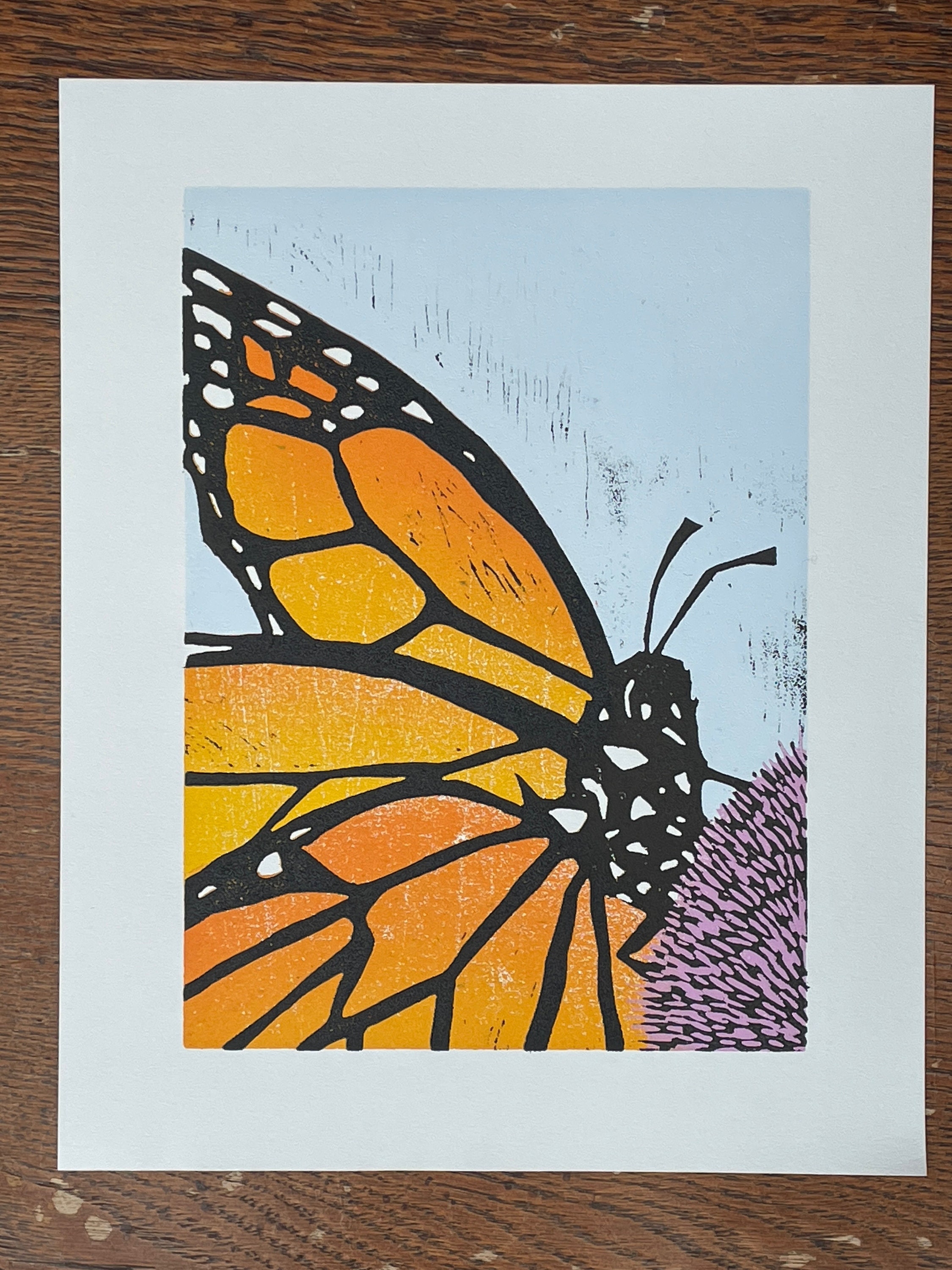 Monarch Butterfly Wood Block Print: Hand-carved Nature Art - Etsy