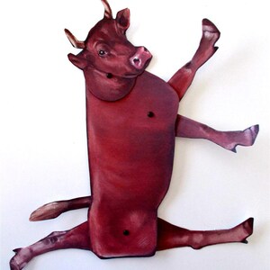 DIY Paper Dolls, Cow, Jointed Paper Dolls, Cow Paper Dolls, Bookmarks ...
