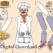 DIY Paper Doll, Chef, Chef Paper Doll, Art Doll, Bookmark, Teacher Gift ...