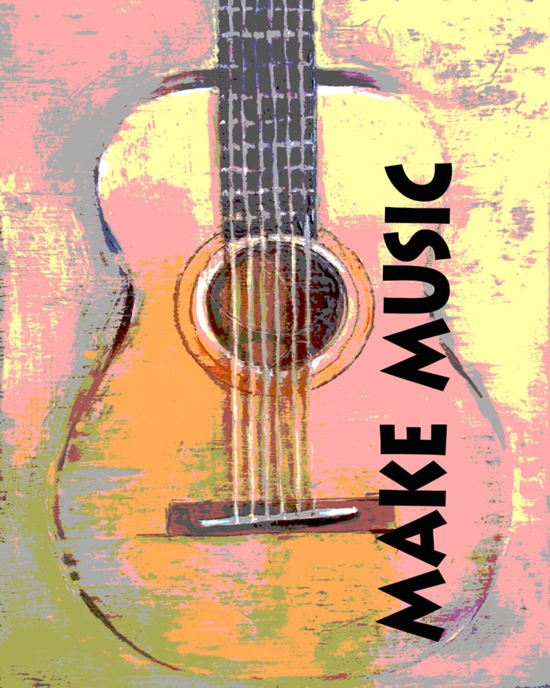 Digital Download, Guitar, Digital Print, Music Print, Guitar Art ...
