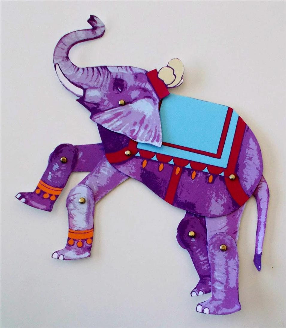 DIY Articulated Paper Dolls, Elephant Paper Doll Note Cards, Printable ...