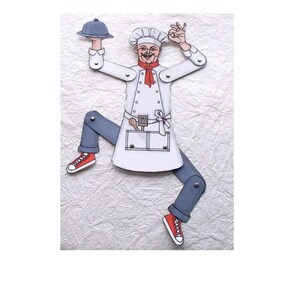 DIY Paper Doll, Chef, Chef Paper Doll, Art Doll, Bookmark, Teacher Gift ...
