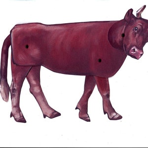 DIY Paper Dolls, Cow, Jointed Paper Dolls, Cow Paper Dolls, Bookmarks ...