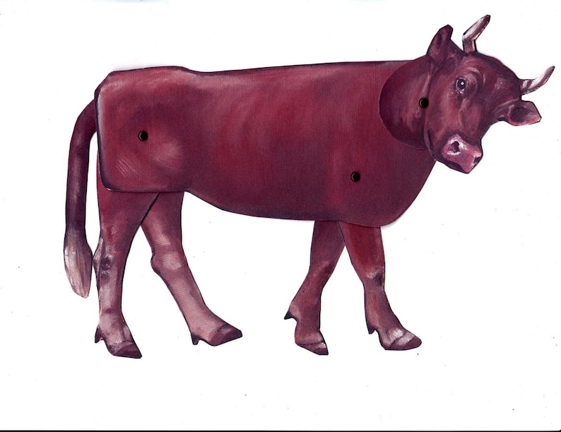 DIY Paper Dolls, Cow, Jointed Paper Dolls, Cow Paper Dolls, Bookmarks ...
