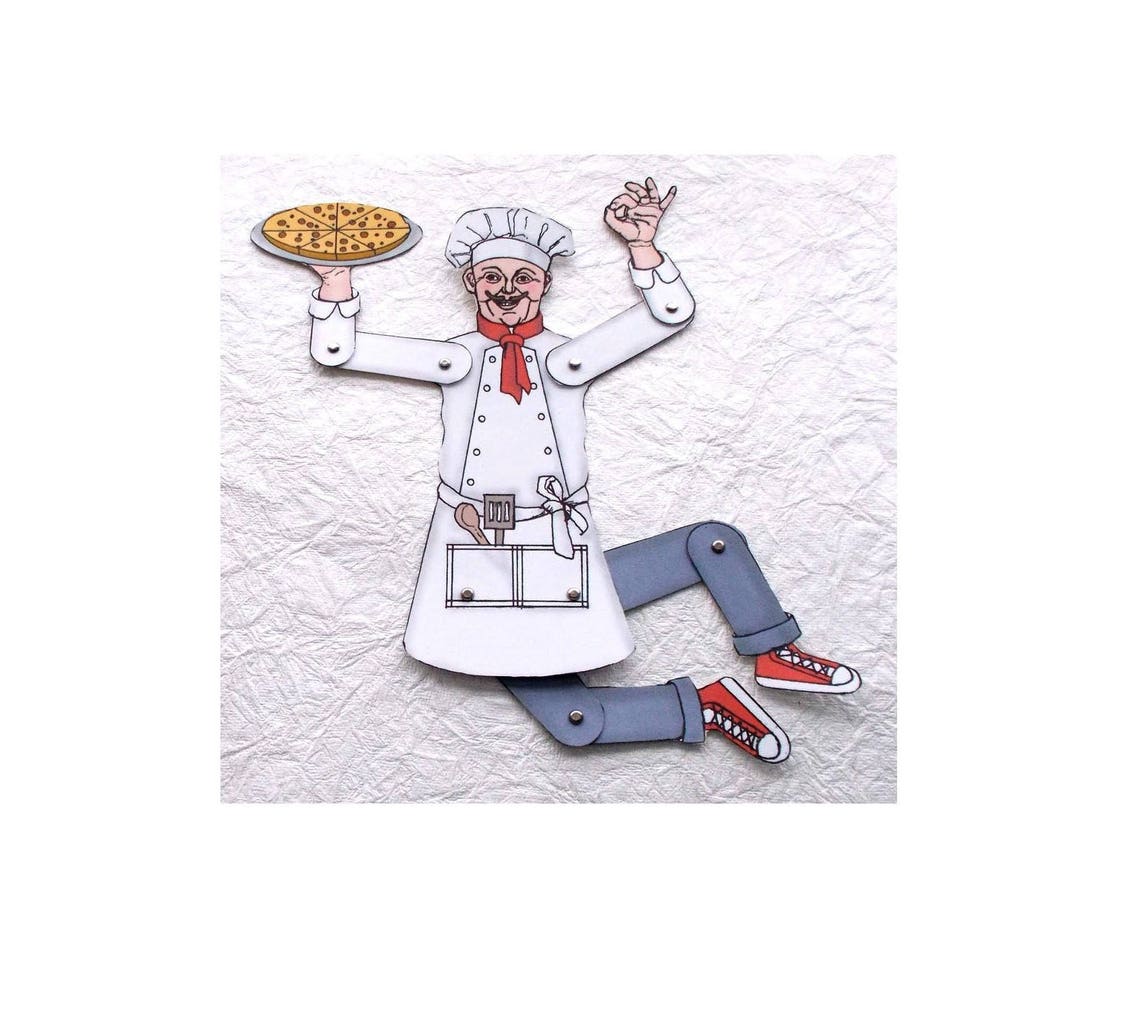 DIY Paper Doll, Chef, Chef Paper Doll, Art Doll, Bookmark, Teacher Gift ...