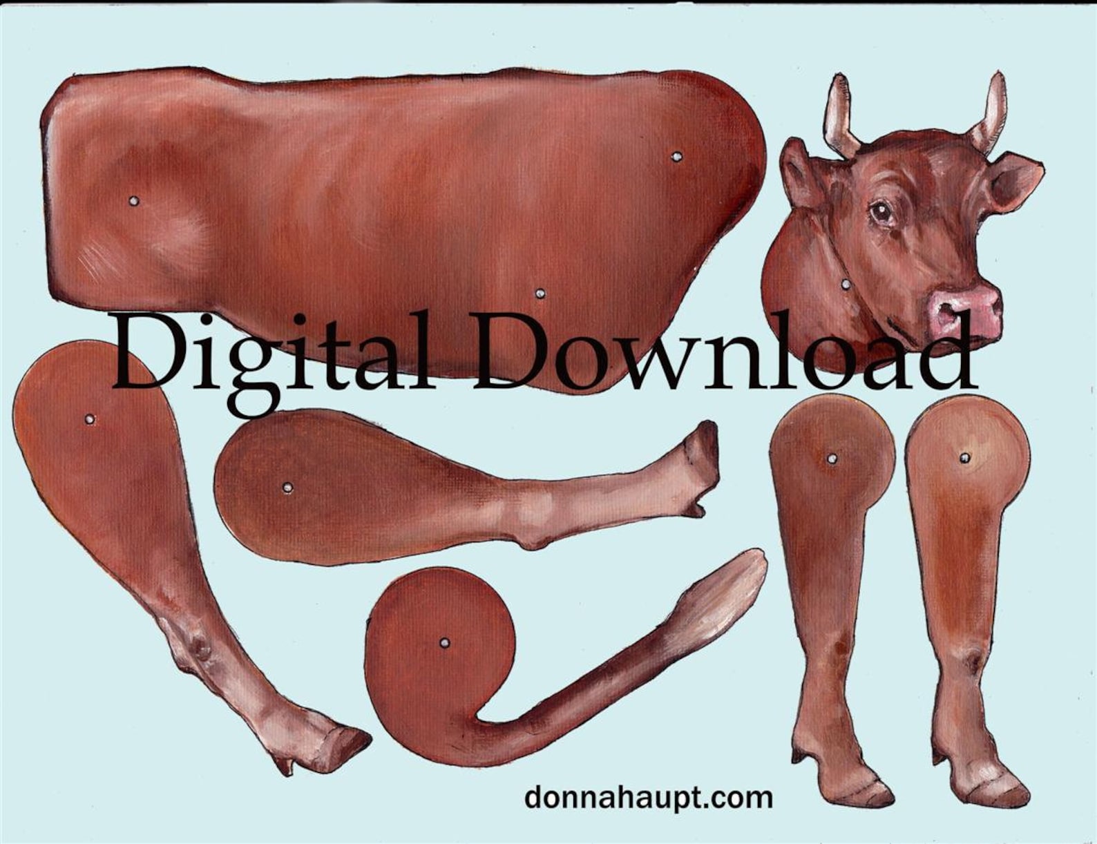 DIY Paper Dolls, Cow, Jointed Paper Dolls, Cow Paper Dolls, Bookmarks ...