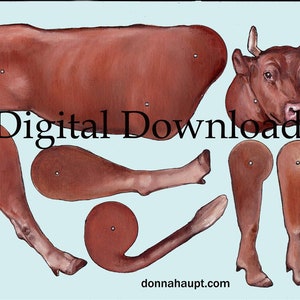 DIY Paper Dolls, Cow, Jointed Paper Dolls, Cow Paper Dolls, Bookmarks ...
