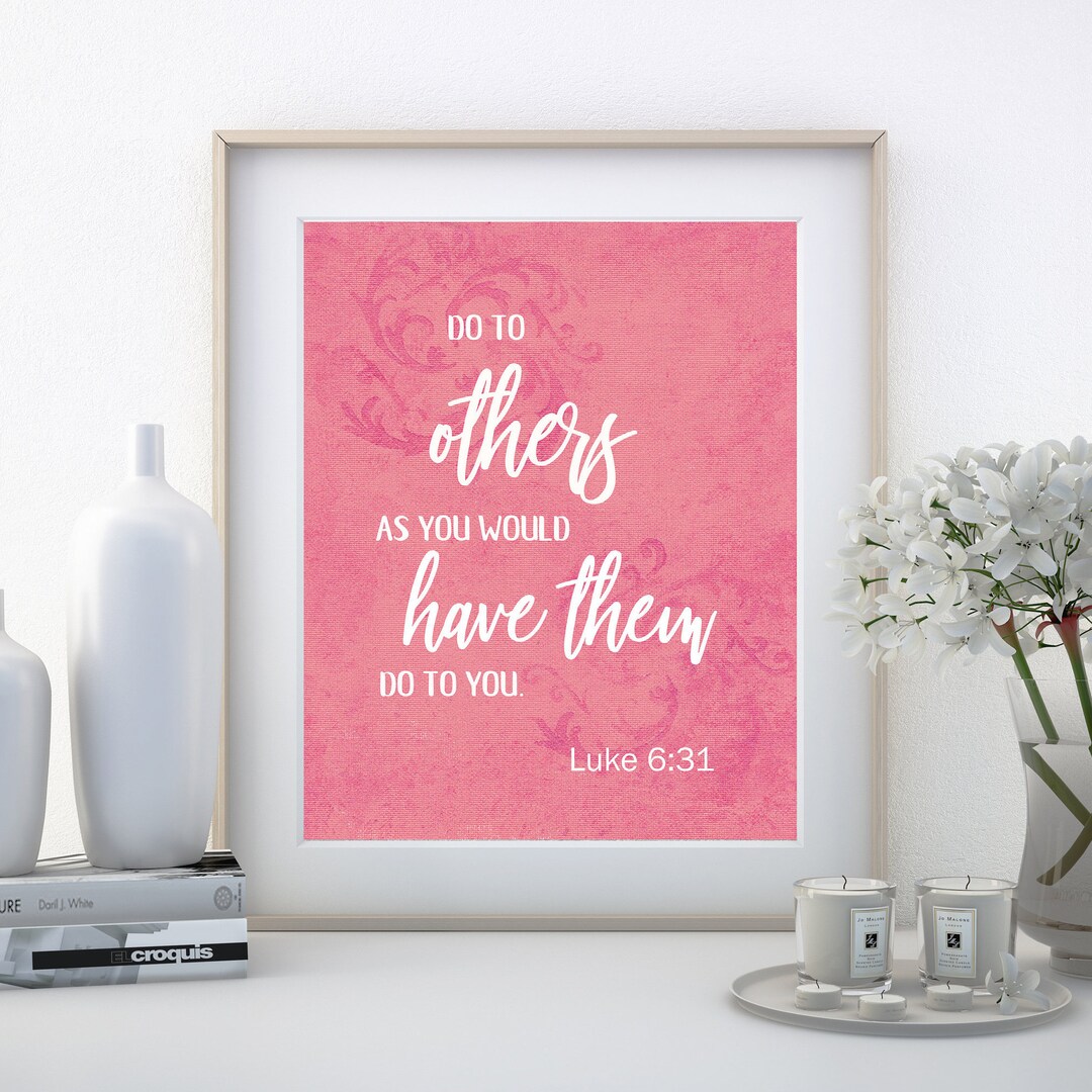 Scripture Wall Art, Luke 6:31, Do to Others, Bible Verse Art, Christian ...
