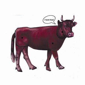 DIY Paper Dolls, Cow, Jointed Paper Dolls, Cow Paper Dolls, Bookmarks ...
