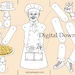 DIY Paper Doll, Chef, Chef Paper Doll, Art Doll, Bookmark, Teacher Gift ...