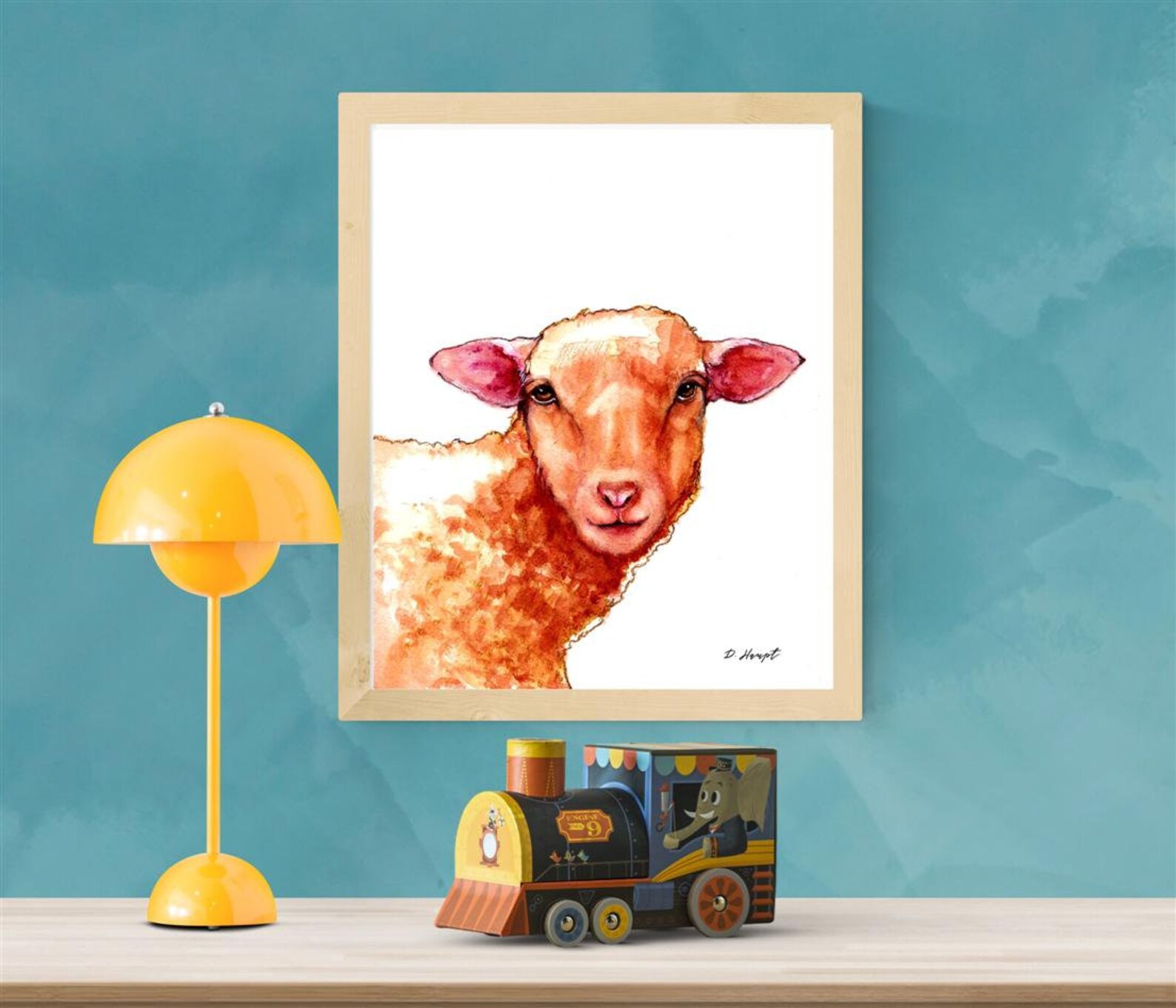Lamb Art Print, Nursery Decor, Nursery Art, Lamb Art, Baby Animal Print ...