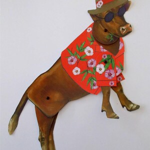 DIY Paper Dolls, Hawaiian Cow Jointed Paper Dolls, Cow Paper Dolls ...