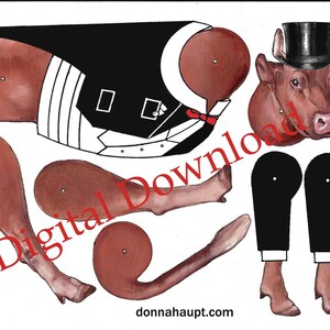 DIY Paper Dolls, Cow Jointed Paper Dolls, Cow Paper Dolls, Bookmarks ...