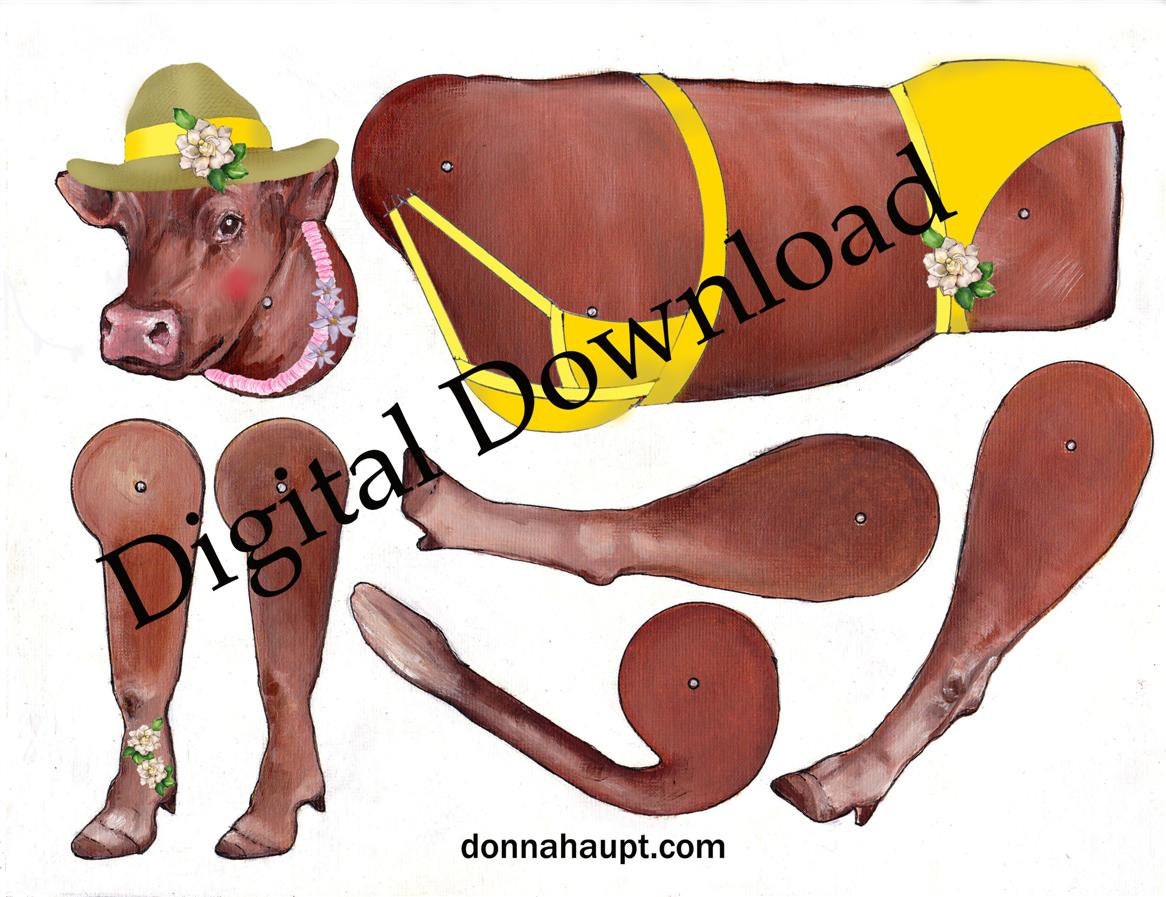 DIY Paper Dolls, Articulated Paper Dolls, Jointed Paper Dolls, Cow ...