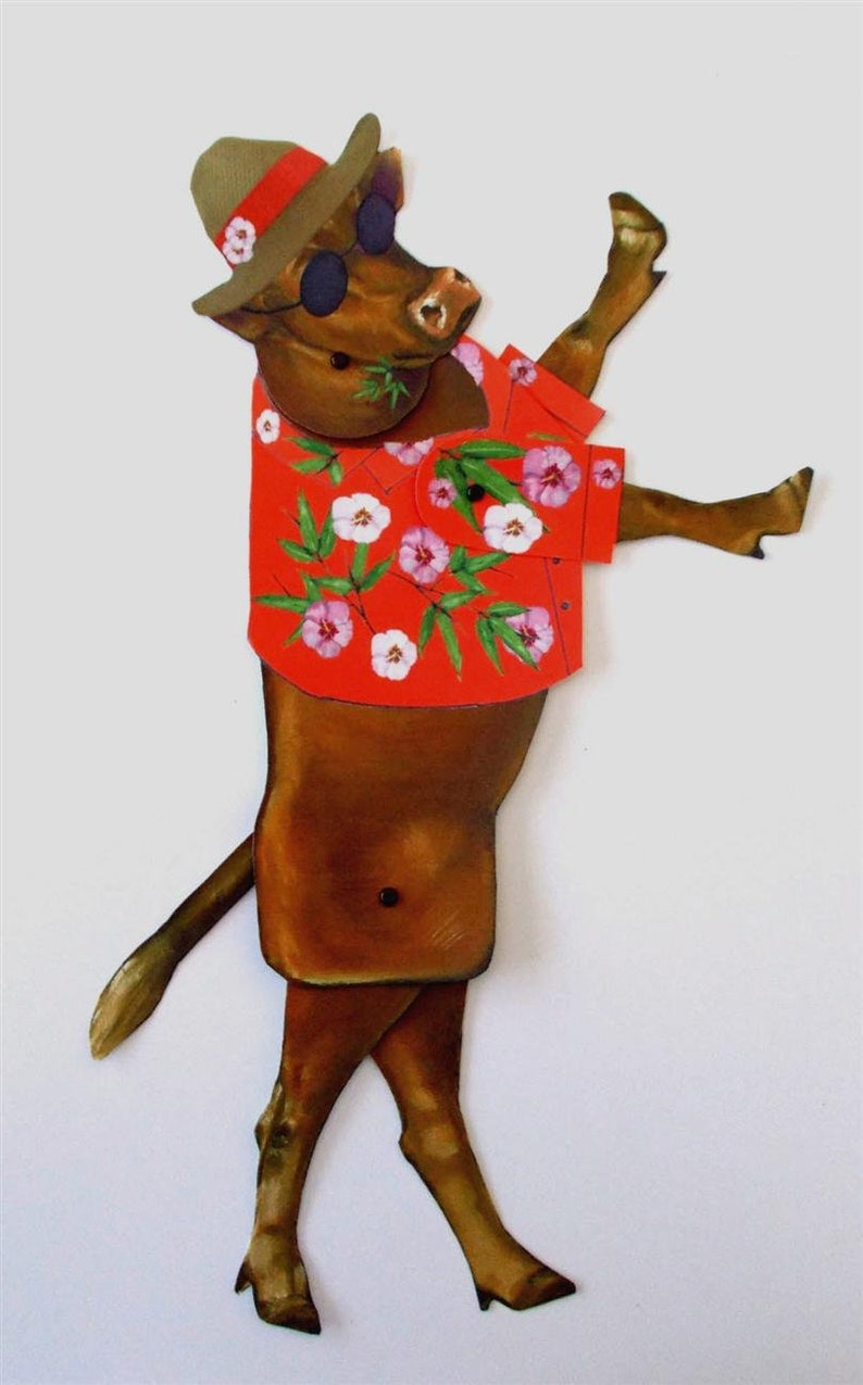 DIY Paper Dolls, Hawaiian Cow Jointed Paper Dolls, Cow Paper Dolls ...