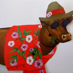 DIY Paper Dolls, Hawaiian Cow Jointed Paper Dolls, Cow Paper Dolls ...