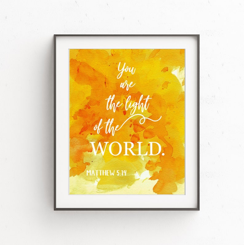 Scripture Wall Art Download, Matthew 5:14, You Are the Light of the ...