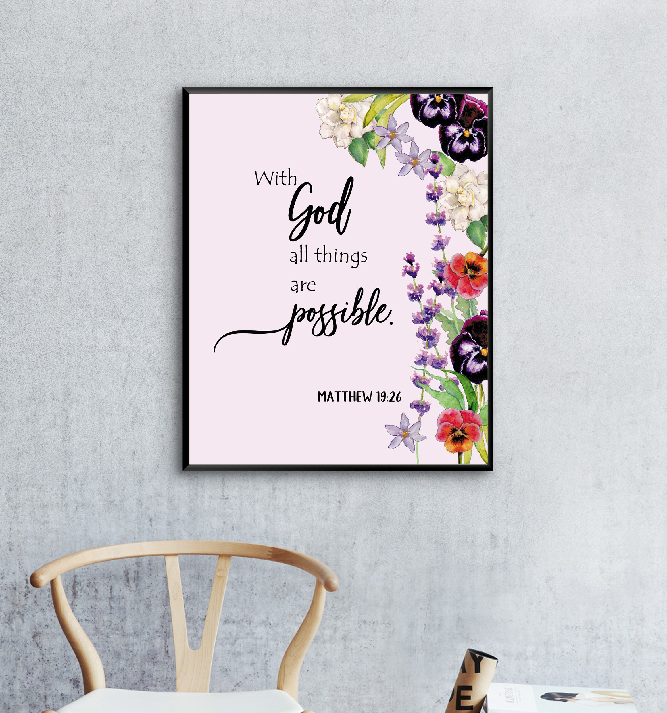Bible Verse, Matthew 19:26, With God All Things Are Possible, Scripture ...