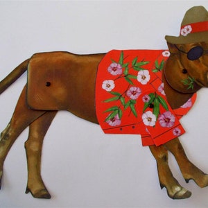 DIY Paper Dolls, Hawaiian Cow Jointed Paper Dolls, Cow Paper Dolls ...