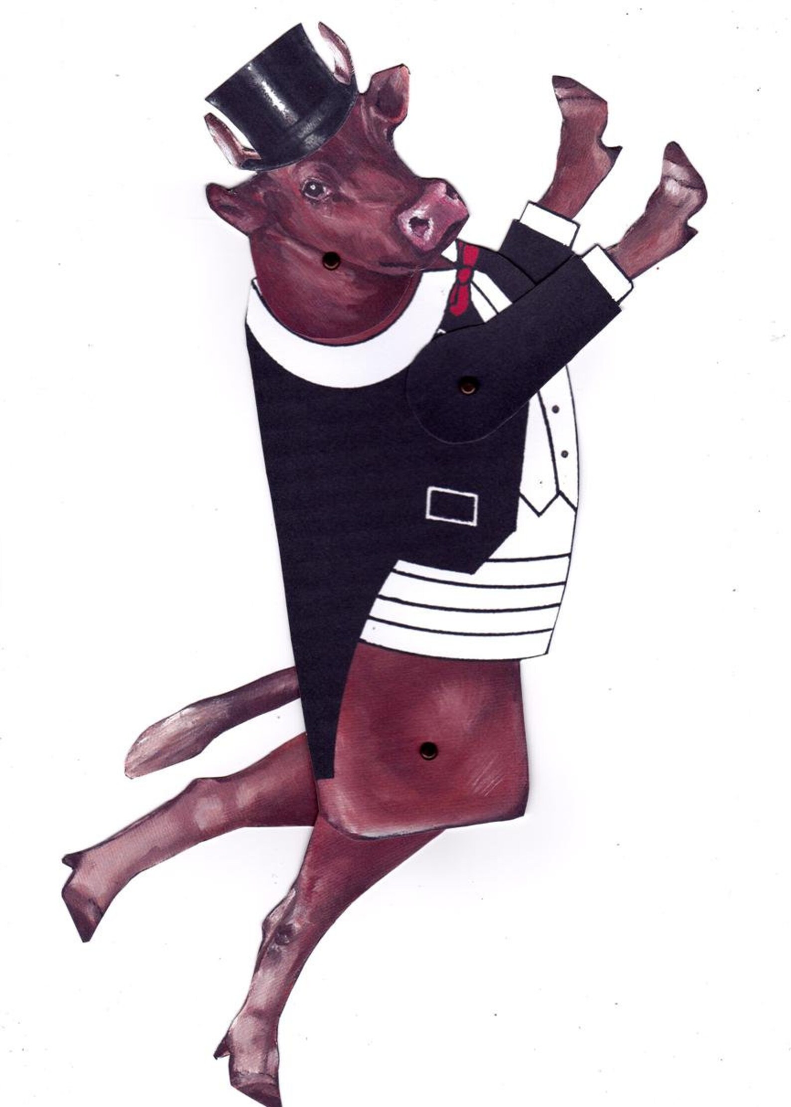 DIY Paper Dolls, Cow Jointed Paper Dolls, Cow Paper Dolls, Bookmarks ...