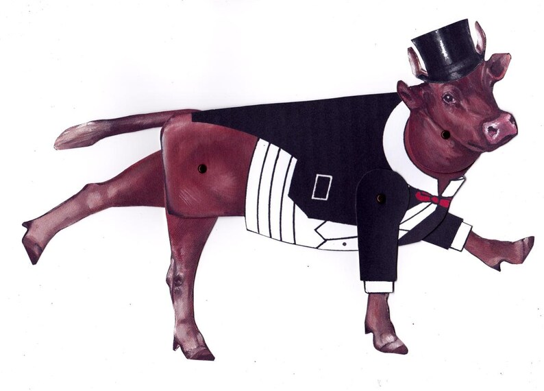 DIY Paper Dolls, Cow Jointed Paper Dolls, Cow Paper Dolls, Bookmarks ...