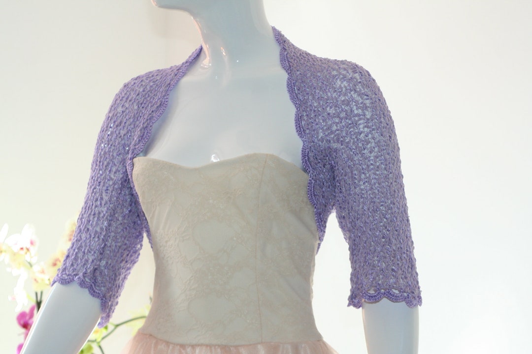 Lilac Shrug, Summer Wedding Shrug, Lilac Bolero, Bolero Jacket, Lace ...