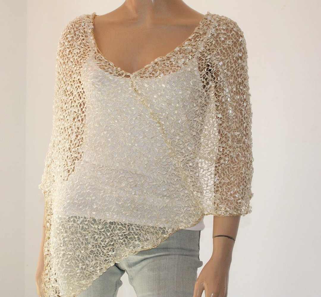 Gold Poncho, Wedding Shawl, Gold Shrug, Shrug for Dresses, Summer ...