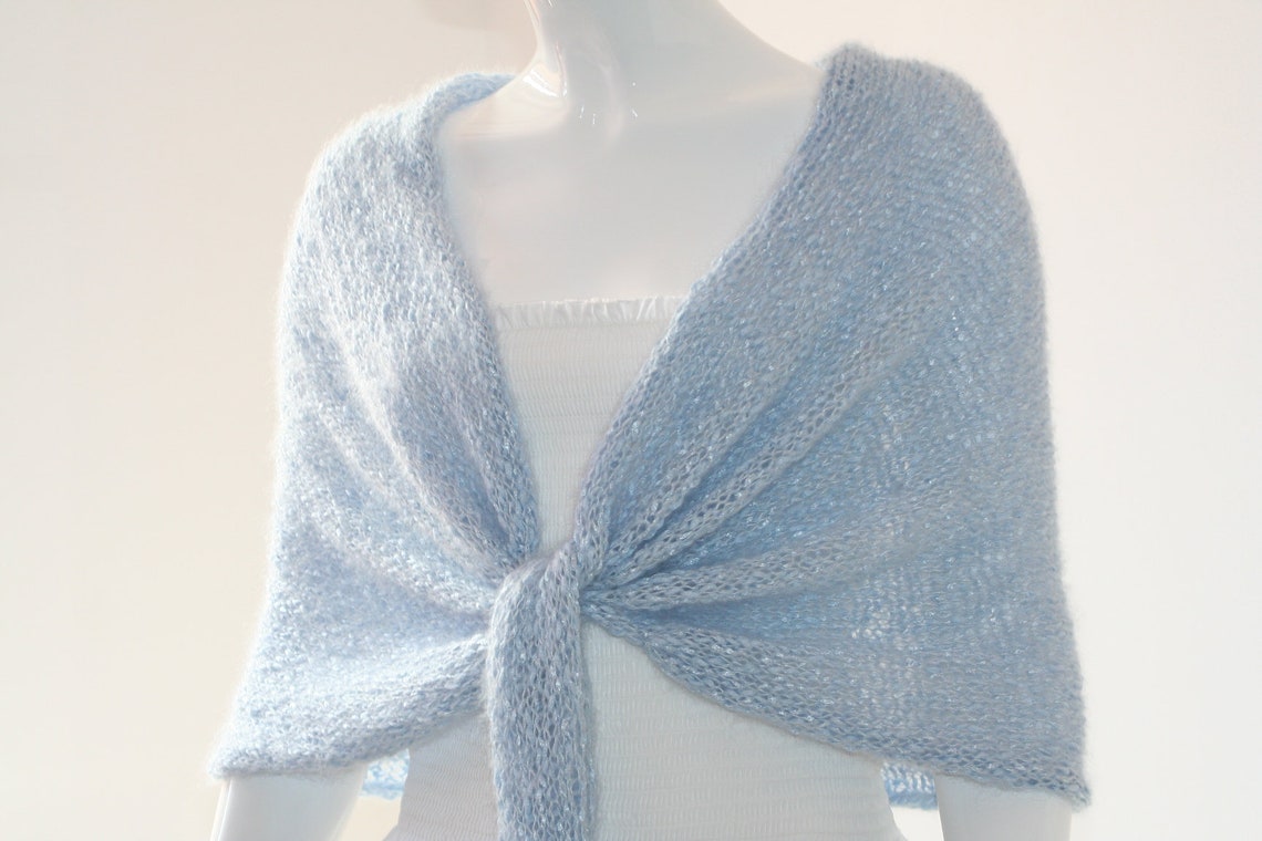 Blue Wedding Shawl, Bridal Shawl, Bridal Wedding Stole, Light Blue ...