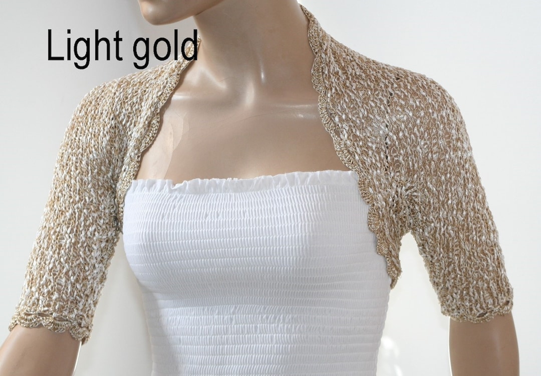 Gold Shrug, Wedding Shrug, Gold Bolero, Bridal Shoulders Cover ...