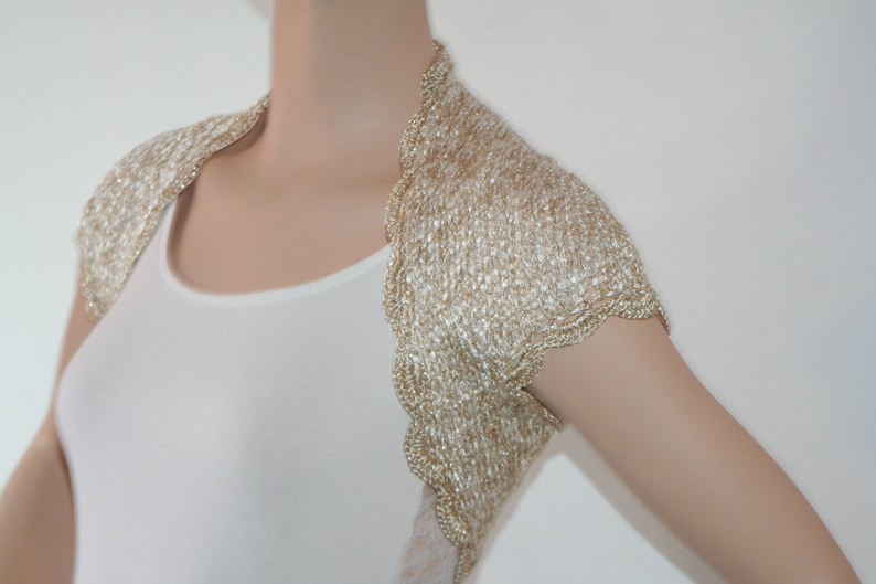Gold Shrug, Wedding Shrug, Gold Bolero, Bridal Shoulders Cover ...