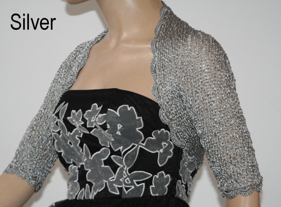 Silver Shrug, Wedding Shrug, Silver Bolero, Bridal Shoulders Cover ...