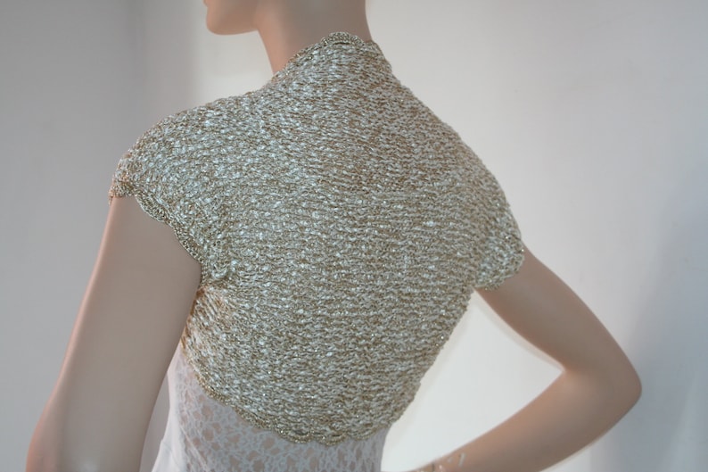 Gold Shrug, Wedding Shrug, Gold Bolero, Bridal Shoulders Cover ...