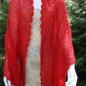 Red Scarf, Knitted Shawl, Bridal Shawl, White Shawl, Bridal Wrap ...