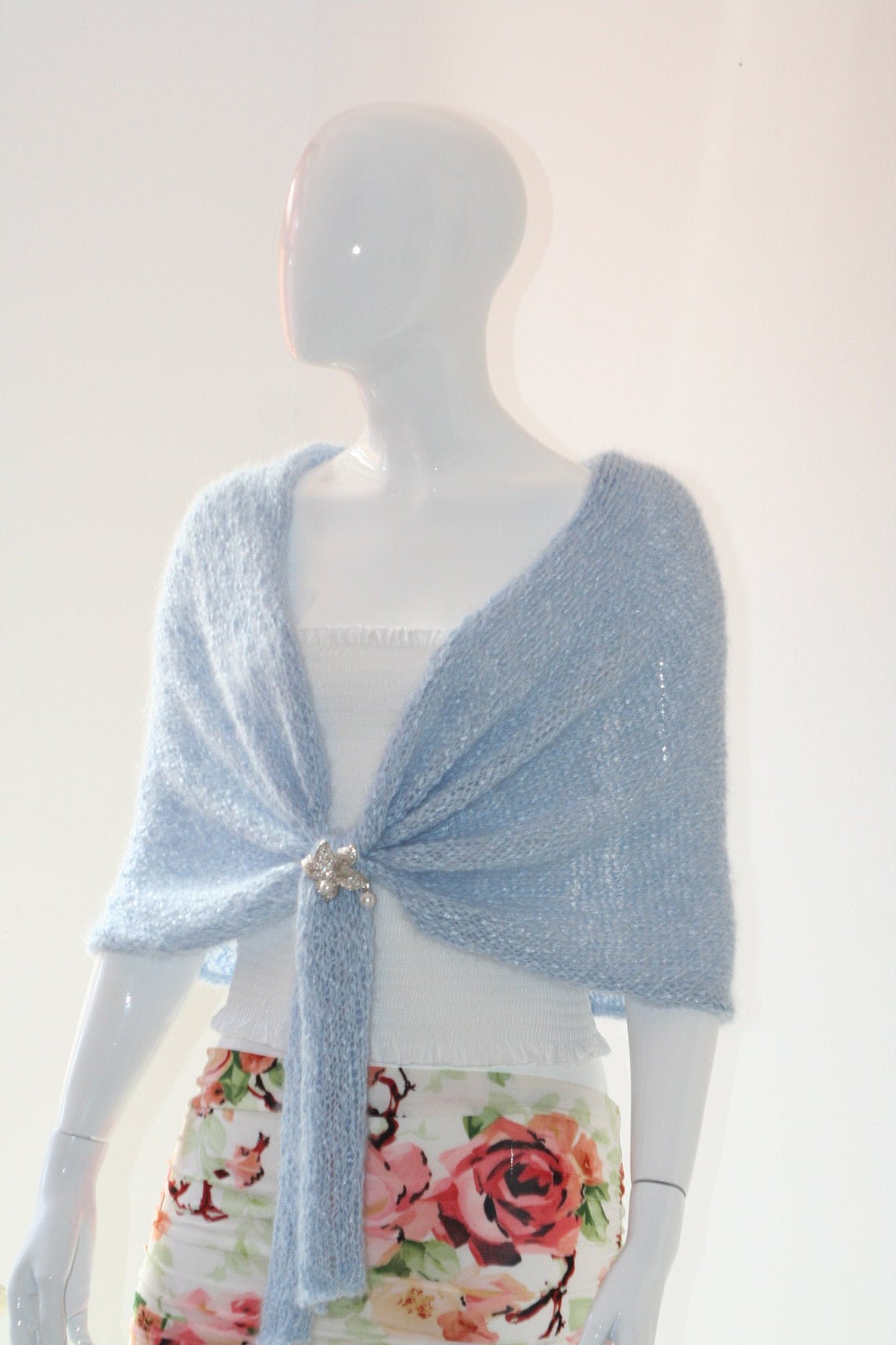 Blue Wedding Shawl Bridal Shawl Bridal Wedding Stole Light - Etsy