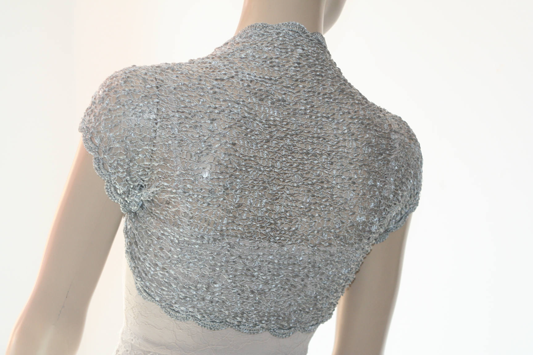 Silver Shrug Knitted Shrug Crochet Shrug Wedding Bolero - Etsy