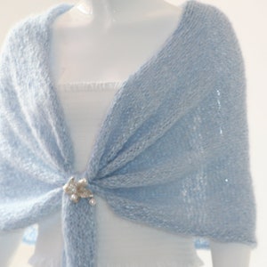 Blue Wedding Shawl, Bridal Shawl, Bridal Wedding Stole, Light Blue ...
