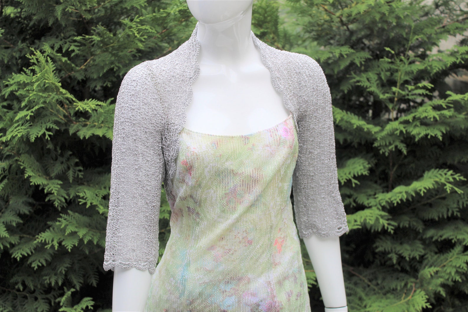 Silver Shrug Silver Bolero Knitted Shrug Cotton Shrug | Etsy