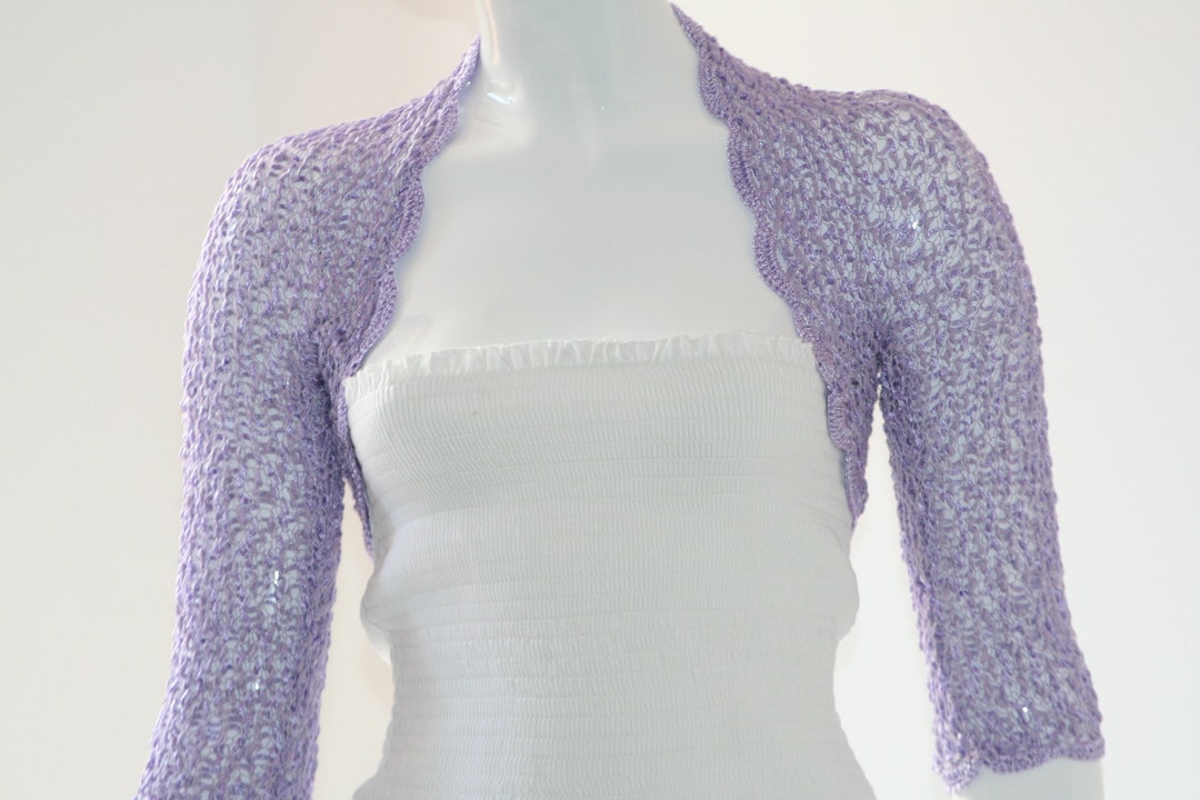 Lilac Wedding Shrug, Wedding Bolero Shrug, Bolero Jacket, Lace Shrug ...