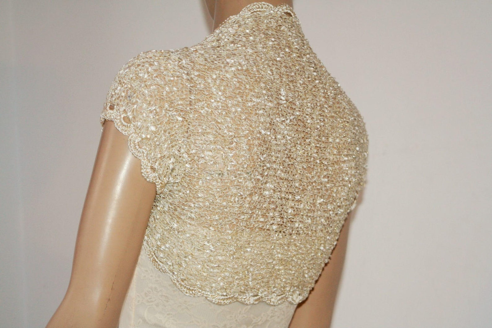 Gold Shrug, Gold Bolero, Wedding Bolero Shrug, Bolero Jacket, Lace ...