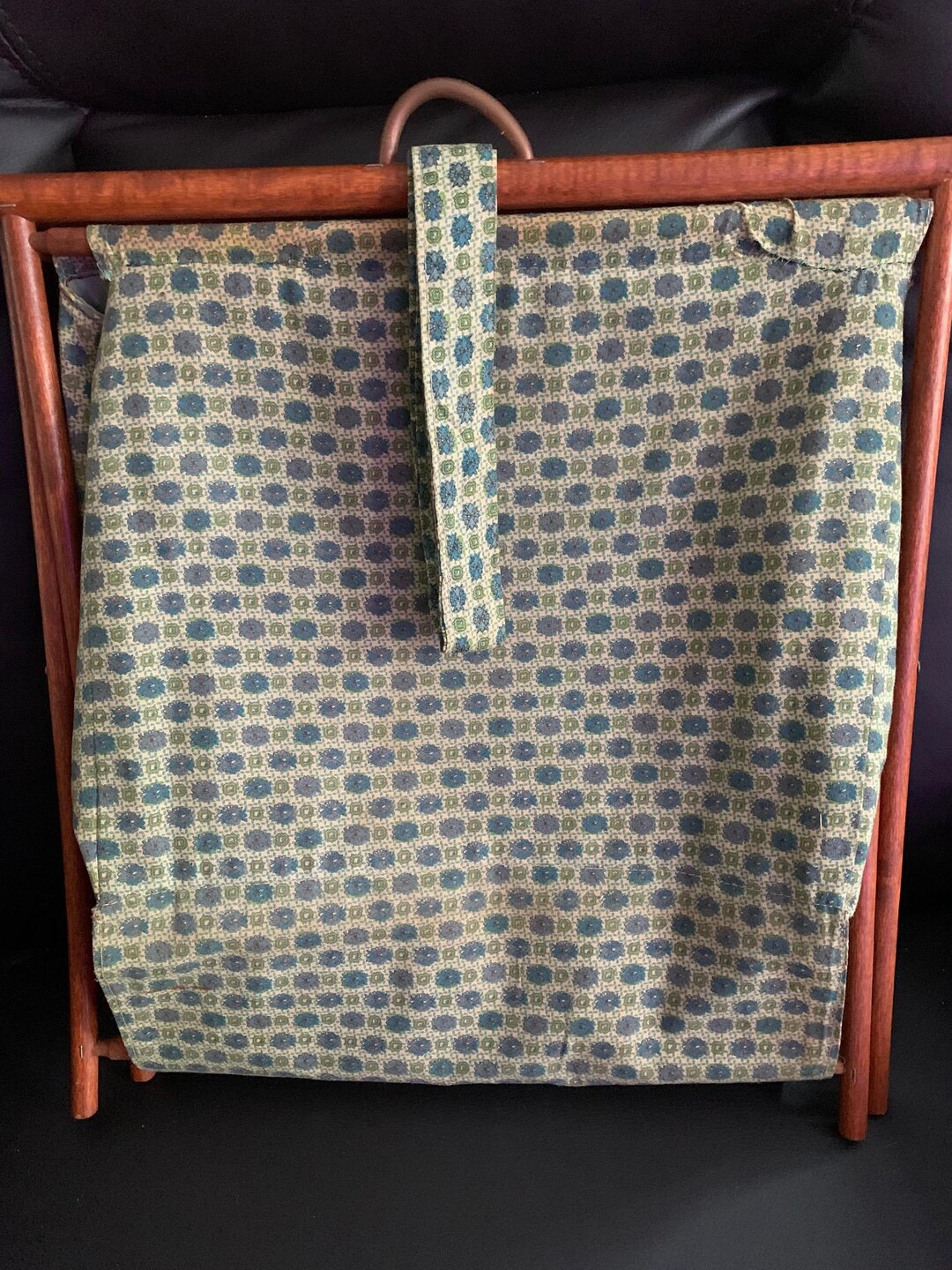Vintage Sewing Basket/knitting Caddy, Folding Wood Frame, Handle to ...